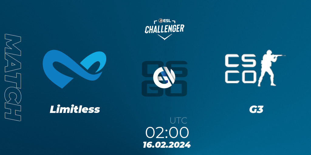 Limitless - G3: 16.02.24. CS2 (CS:GO), ESL Challenger #56: North ...