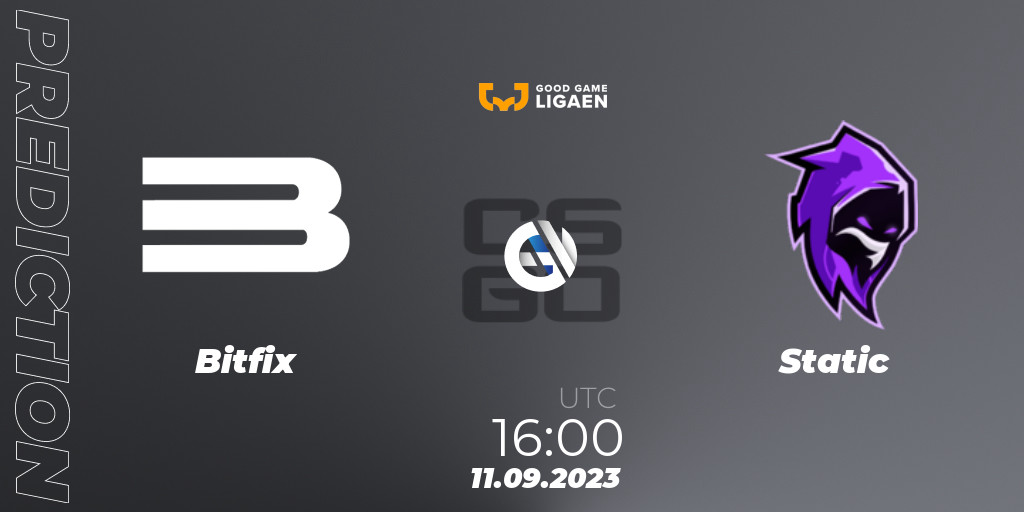 Pronóstico Bitfix - Static. 11.09.2023 at 16:00, Counter-Strike (CS2), Good Game-ligaen Fall ...