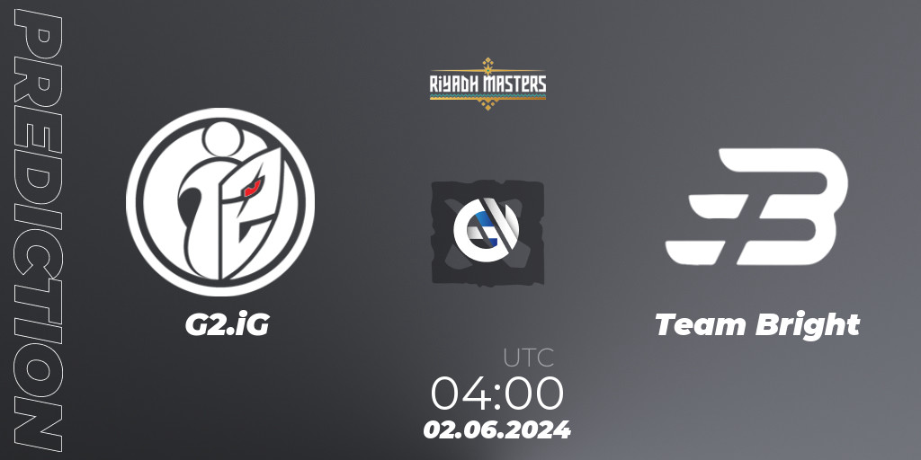 Pronóstico G2.iG - Team Bright. 02.06.2024 at 04:00, Dota 2, Riyadh Masters 2024: China Closed ...